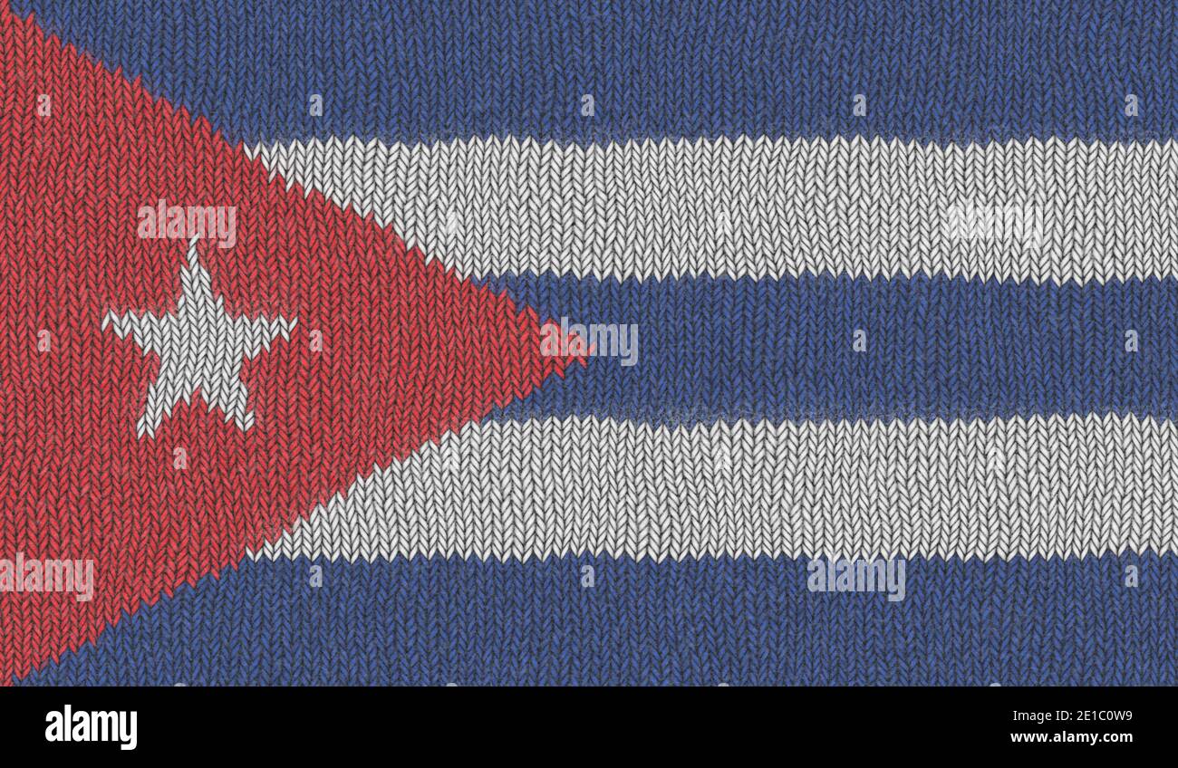 Illustration of a Knitted Flag of Cuba Stock Photo - Alamy