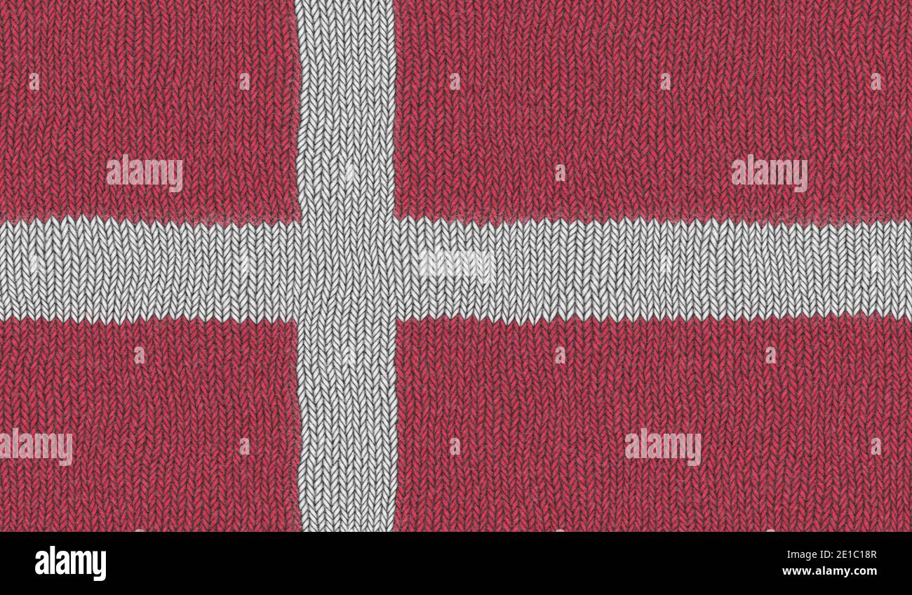 Illustration of a Knitted Flag of Denmark Stock Photo - Alamy