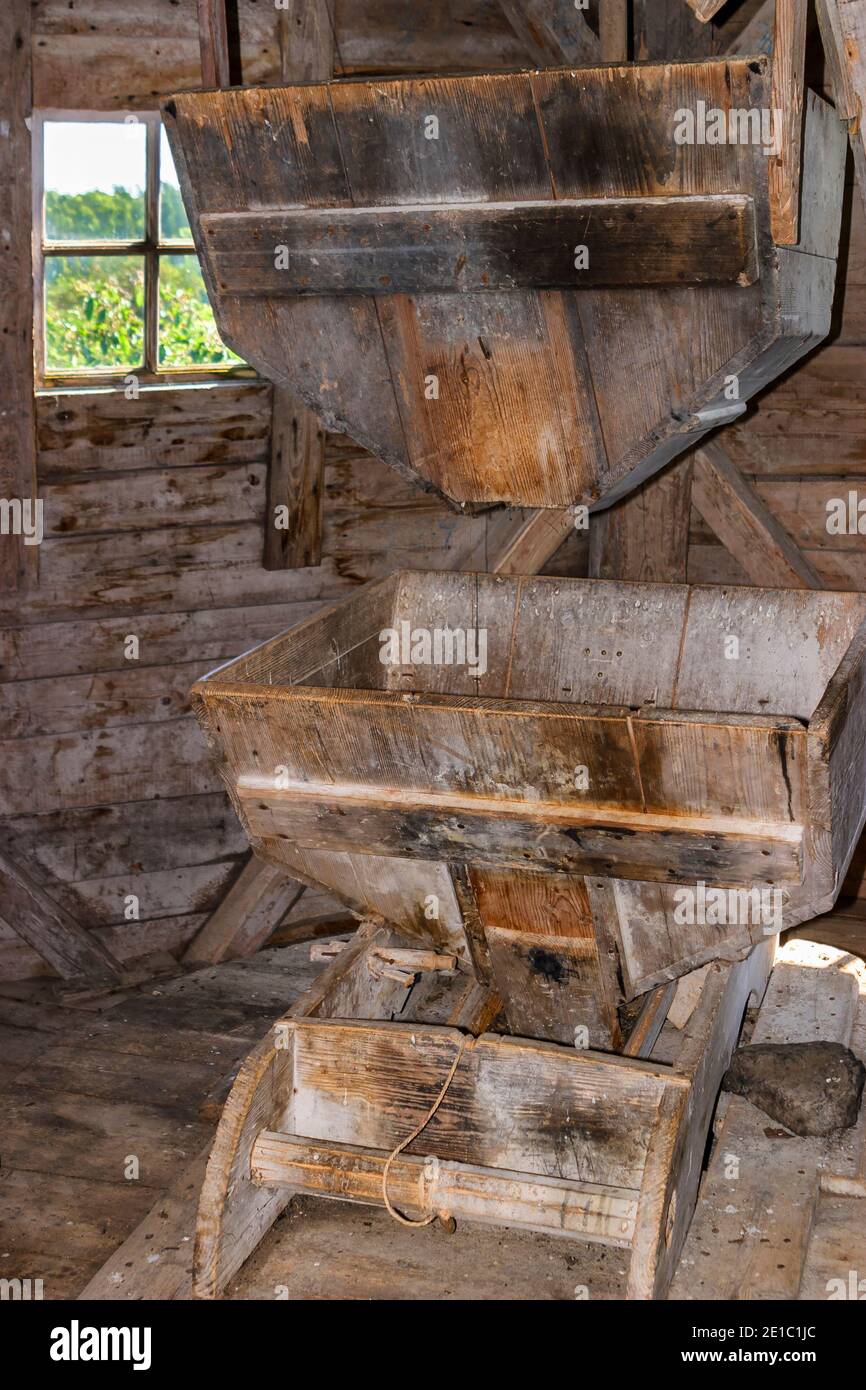 Interior in an old windmill Stock Photo - Alamy