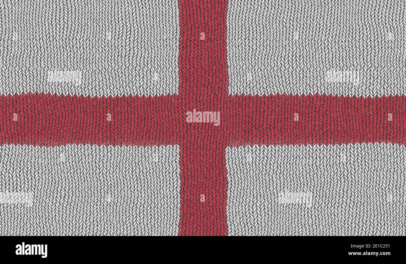 Illustration of a Knitted Flag of England Stock Photo - Alamy