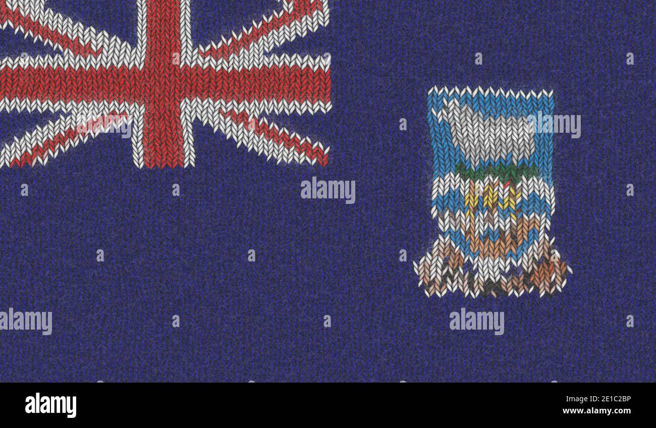 Illustration of a Knitted Flag of Falkland Islands Stock Photo - Alamy