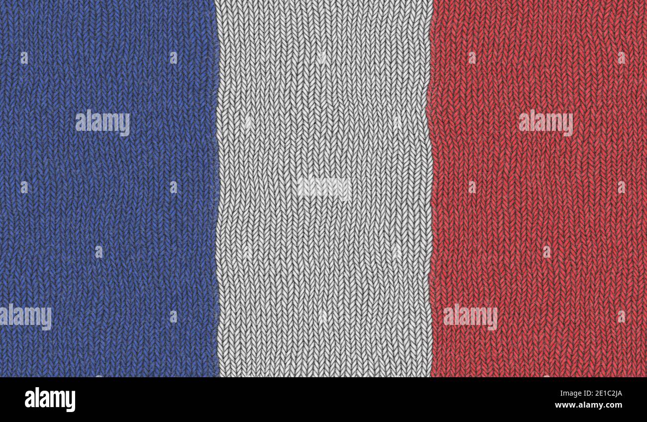 Illustration of a Knitted Flag of France Stock Photo - Alamy