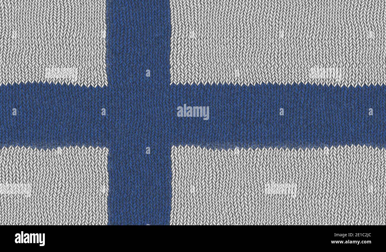 Illustration of a Knitted Flag of Finland Stock Photo - Alamy