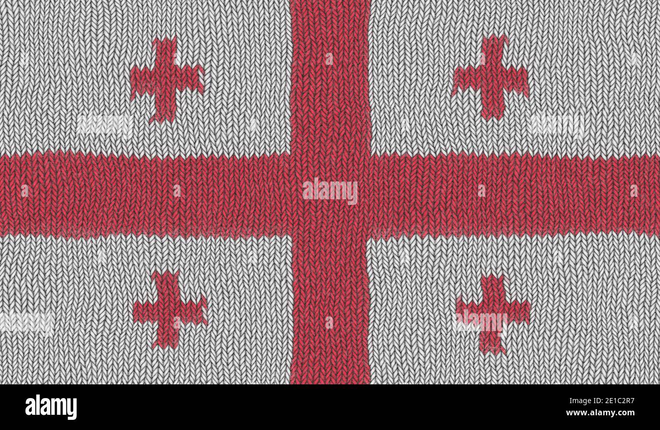 Illustration of a Knitted Flag of Georgia Stock Photo - Alamy