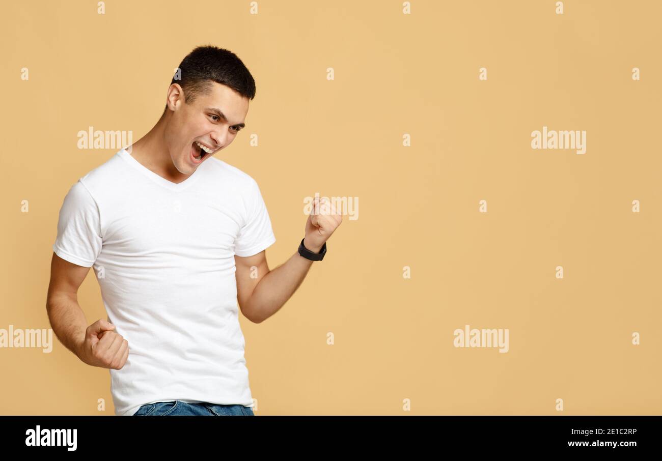 Happiness, expression of success, victory and good luck in business ...