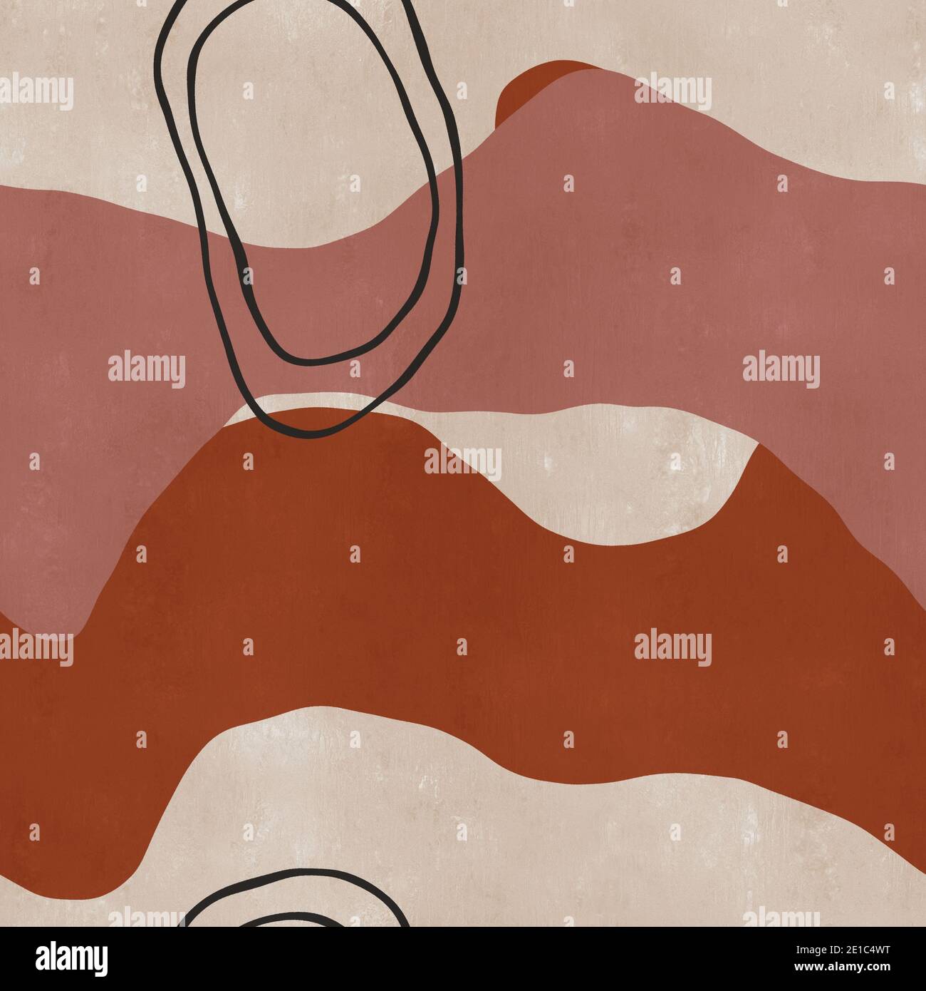 Seamless organic rounded curvy shapes naive design Stock Photo - Alamy