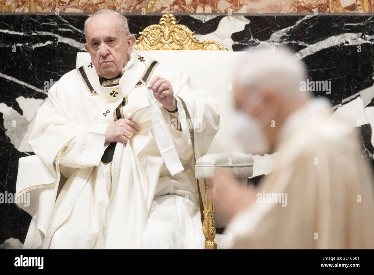 Vatican. 06th Jan, 2021. January 6, 2021 : Pope Francis celebrates the ...