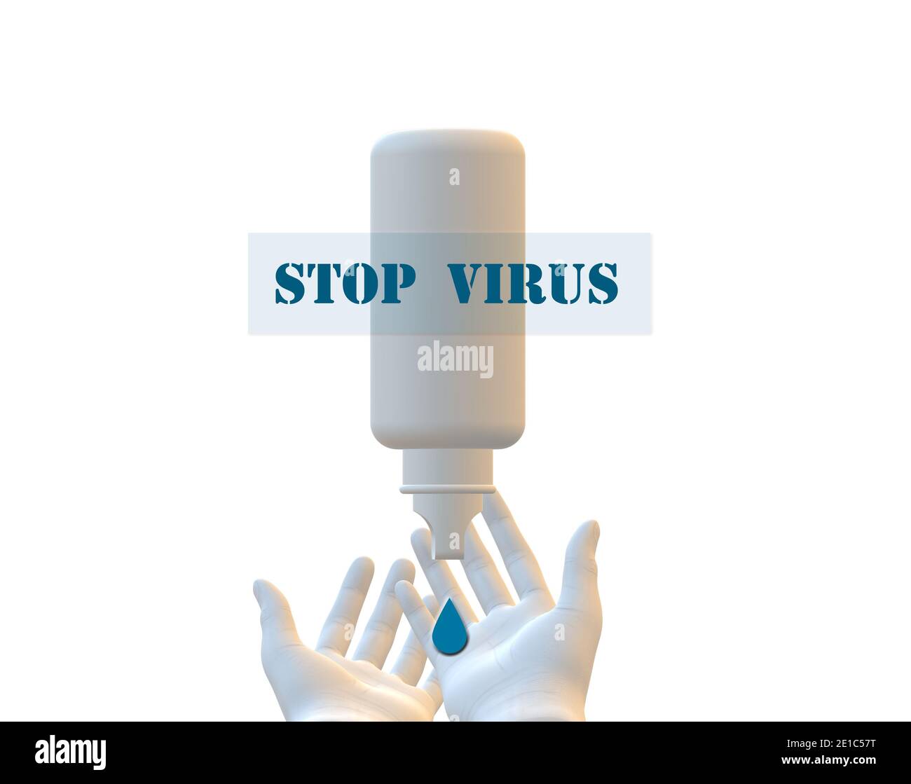 Stop virus sign with hands and sanitiser. Protection against virus ...