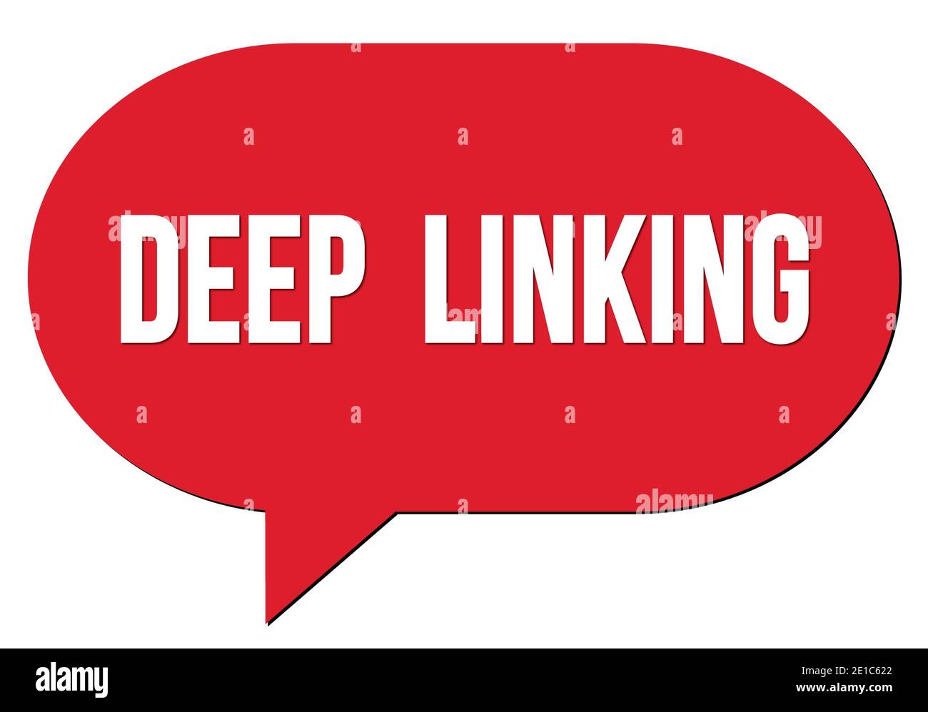 DEEP LINKING text written in a red speech bubble stamp Stock Photo - Alamy