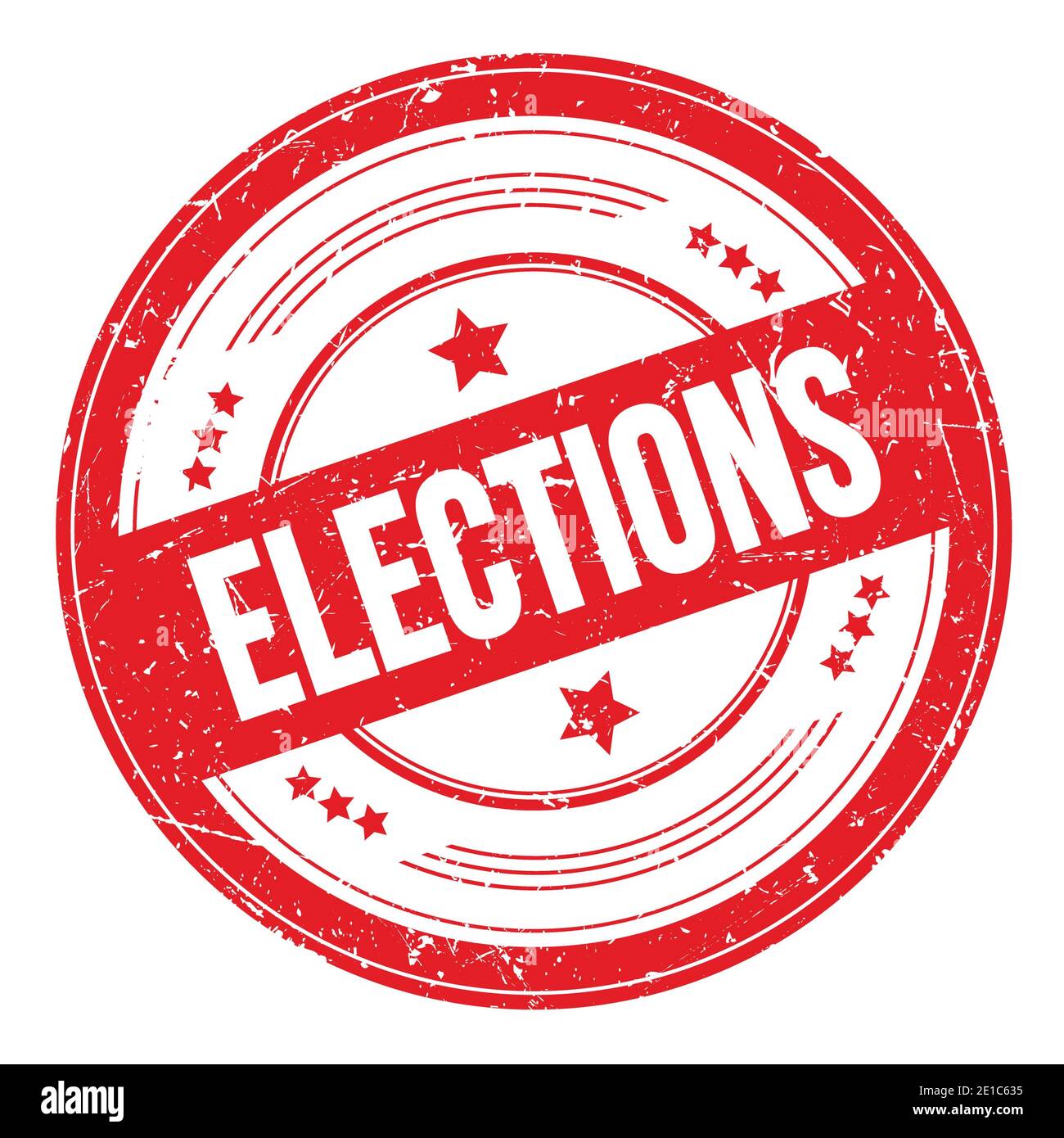 ELECTIONS text on red round grungy texture stamp Stock Photo - Alamy