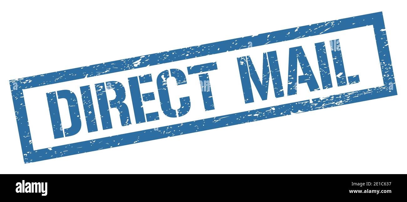 DIRECT MAIL blue grungy rectangle stamp sign Stock Photo - Alamy