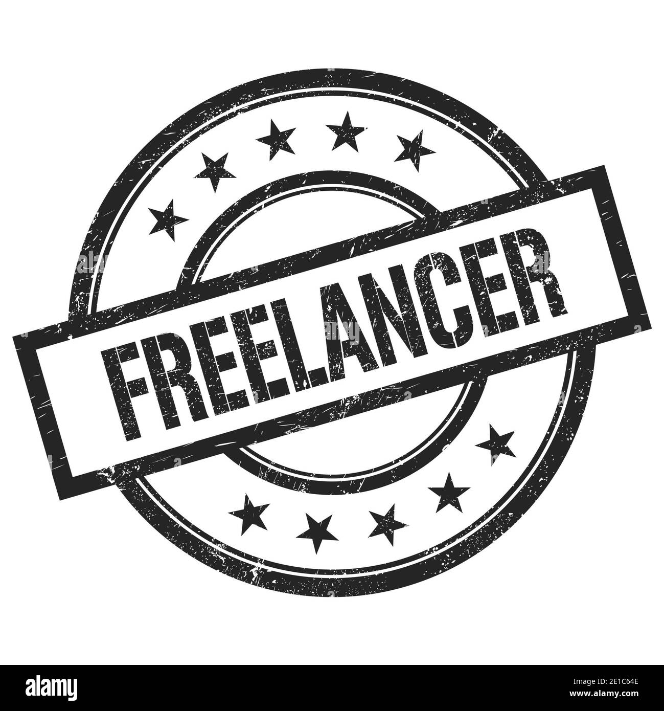 FREELANCER text written on black round vintage rubber stamp Stock Photo ...