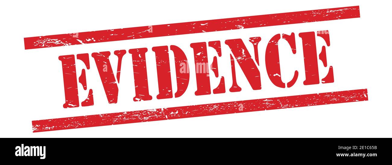 EVIDENCE text on red grungy vintage rubber stamp Stock Photo - Alamy