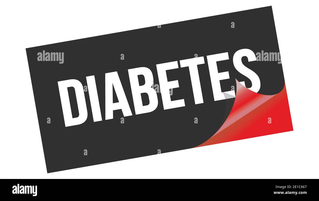 DIABETES text written on black red sticker stamp Stock Photo - Alamy
