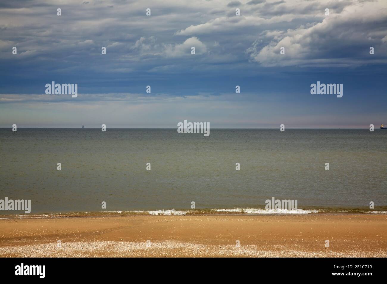 View of north sea at Scheveningen districts. Hague (Den Haag). South ...