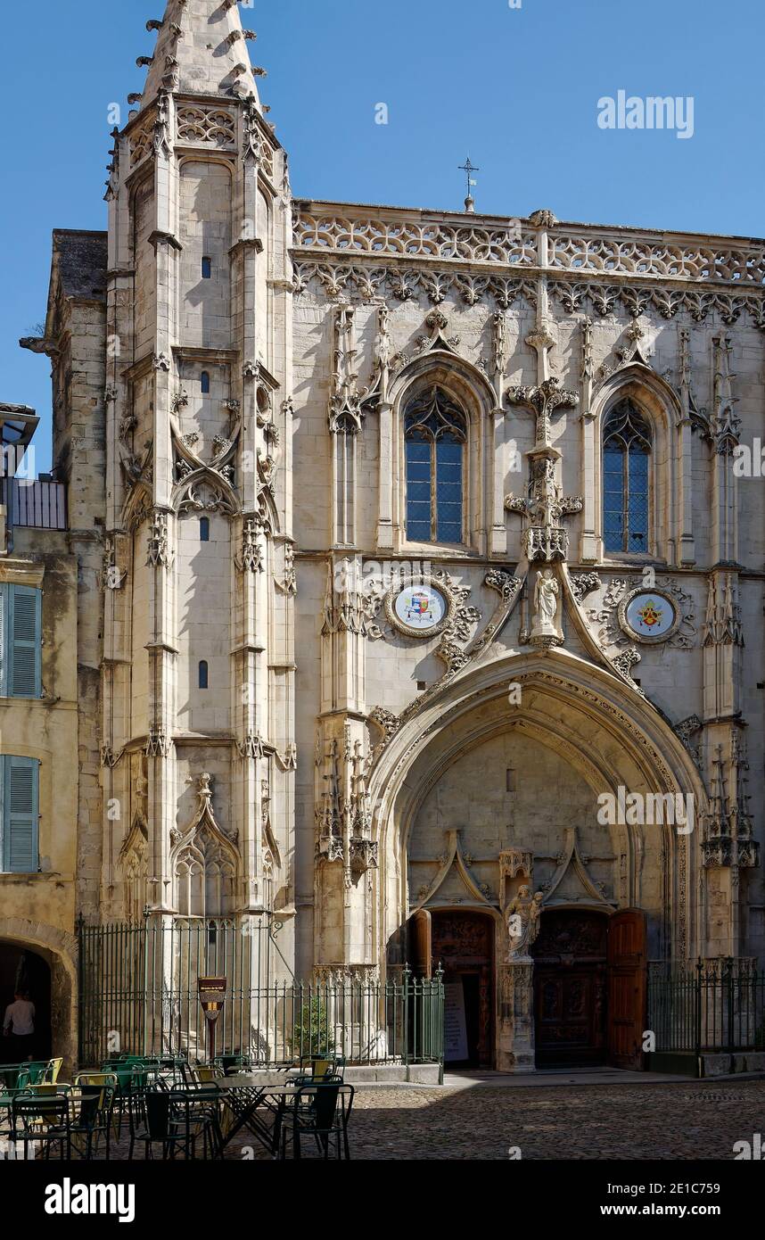 St. Pierre Basilica; intricate design, Gothic facade, Catholic Church ...