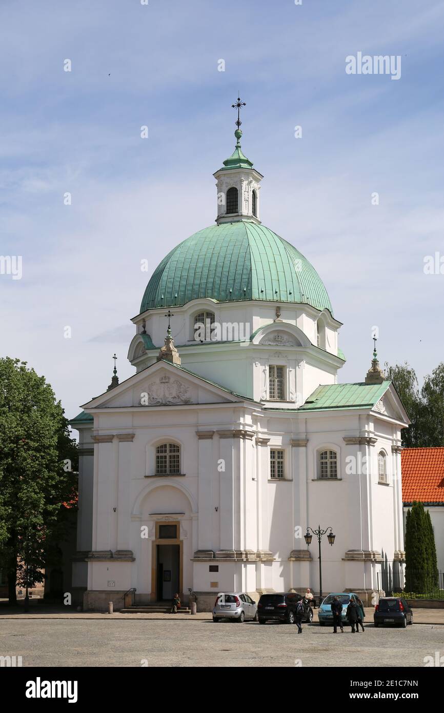 Old Catholic Church at Old City with Green Dome and Roof in Warsaw ...