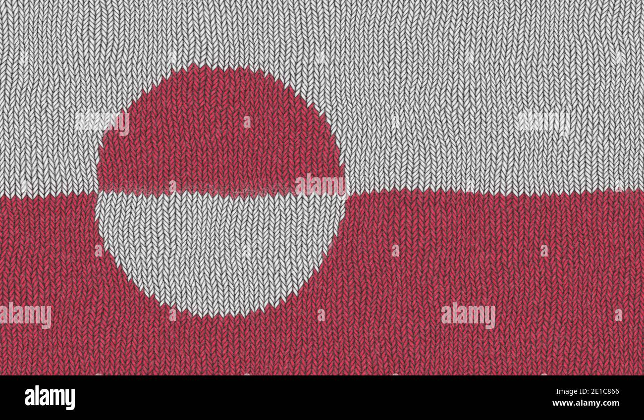 Illustration of a Knitted Flag of Greenland Stock Photo - Alamy