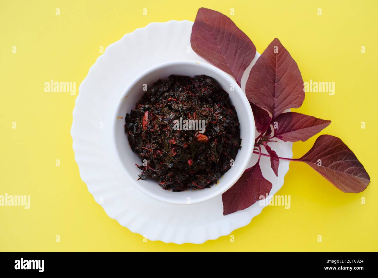 Red chowli bhaji or Amaranth leaves . Indian curry sabji made of fresh ...