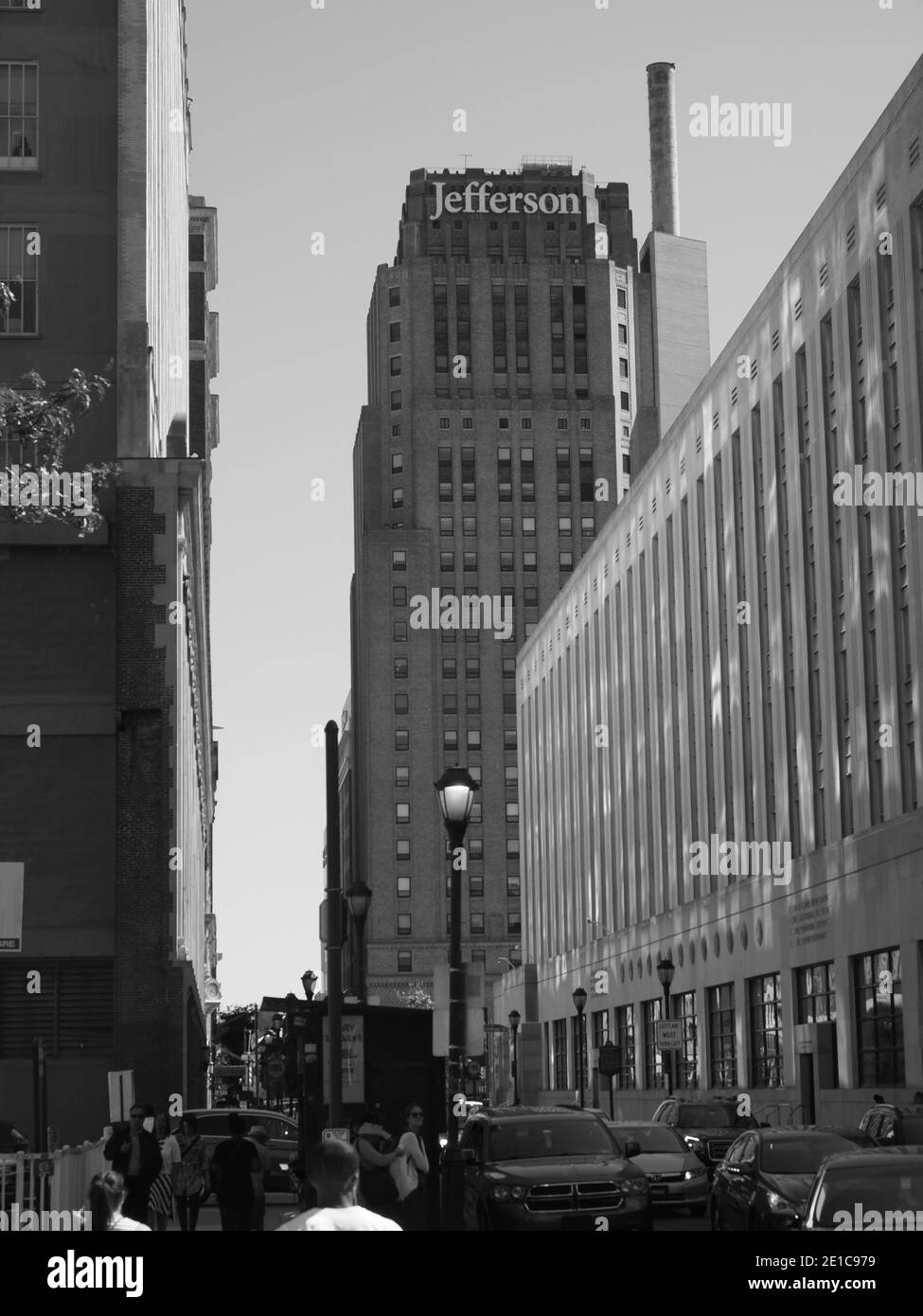 Monochrome image of The Edison Building in downtown Philadelphia Stock ...
