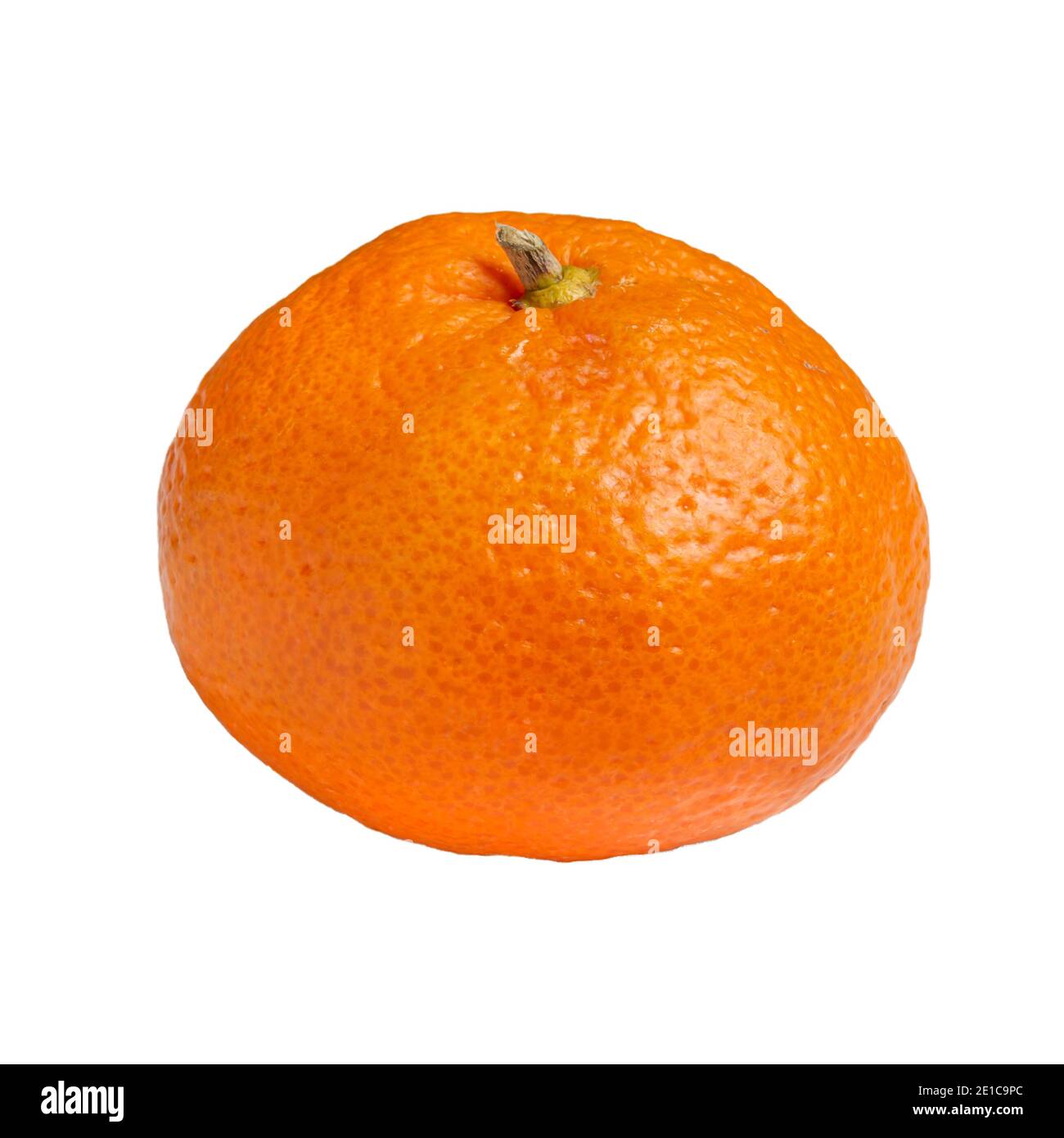 Ripe mandarin fruit isolated on white background. Side view. No shadow ...