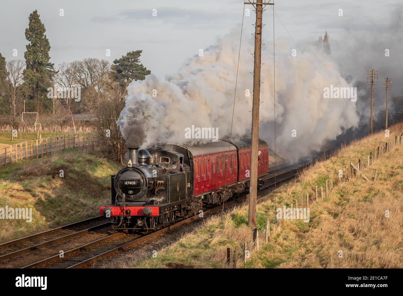 BR '3F' 0-6-0T No. 47406 passes near Woodthorpe on the Great Central ...