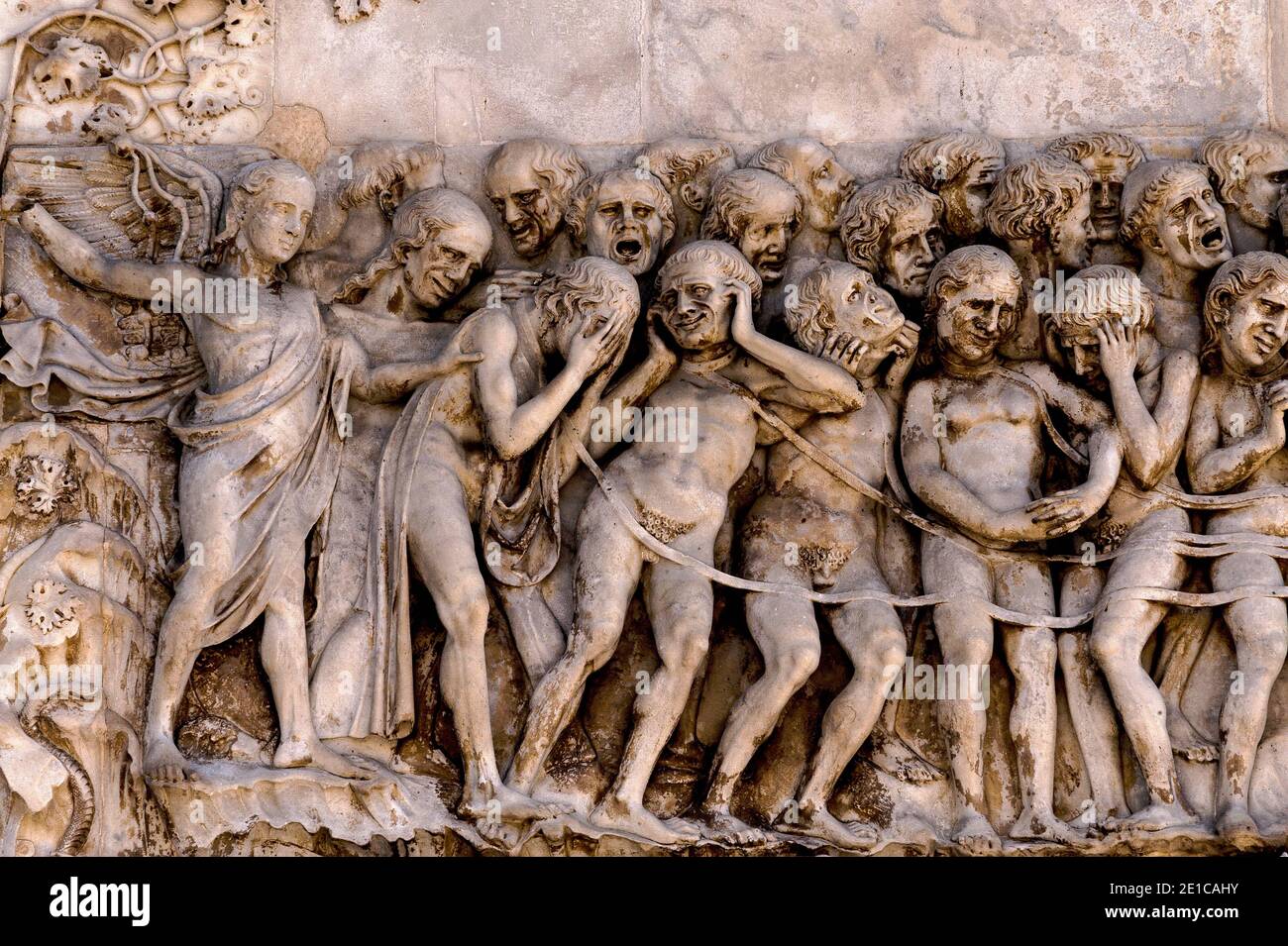 An avenging angel drives the Damned into Hell in 1300s Last Judgement ...