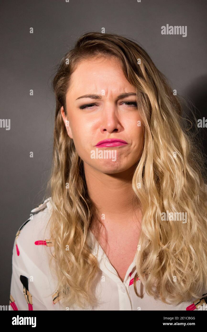 woman making funny face Stock Photo - Alamy