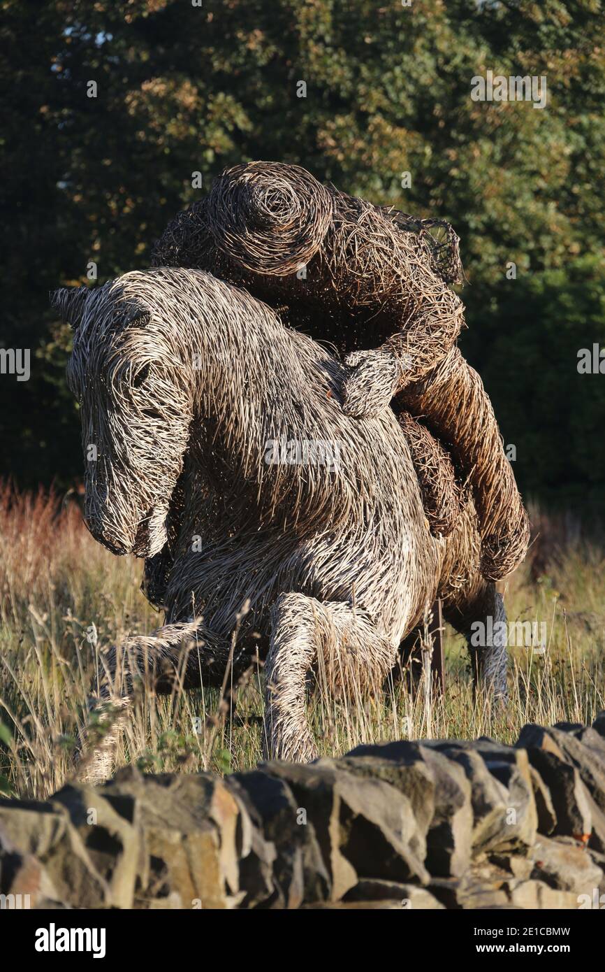 Alloway, Ayrshire, Scotland, UK. Wicker horse and man : Tam o Shanter ...