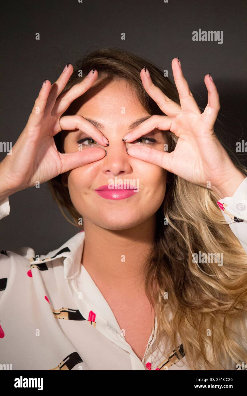 woman making funny face Stock Photo - Alamy