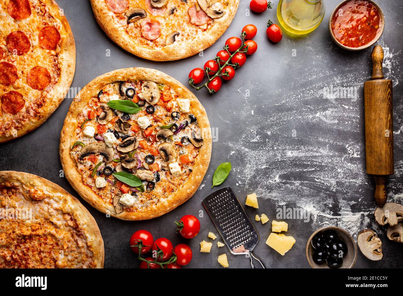 Different types of pizza hi-res stock photography and images - Alamy