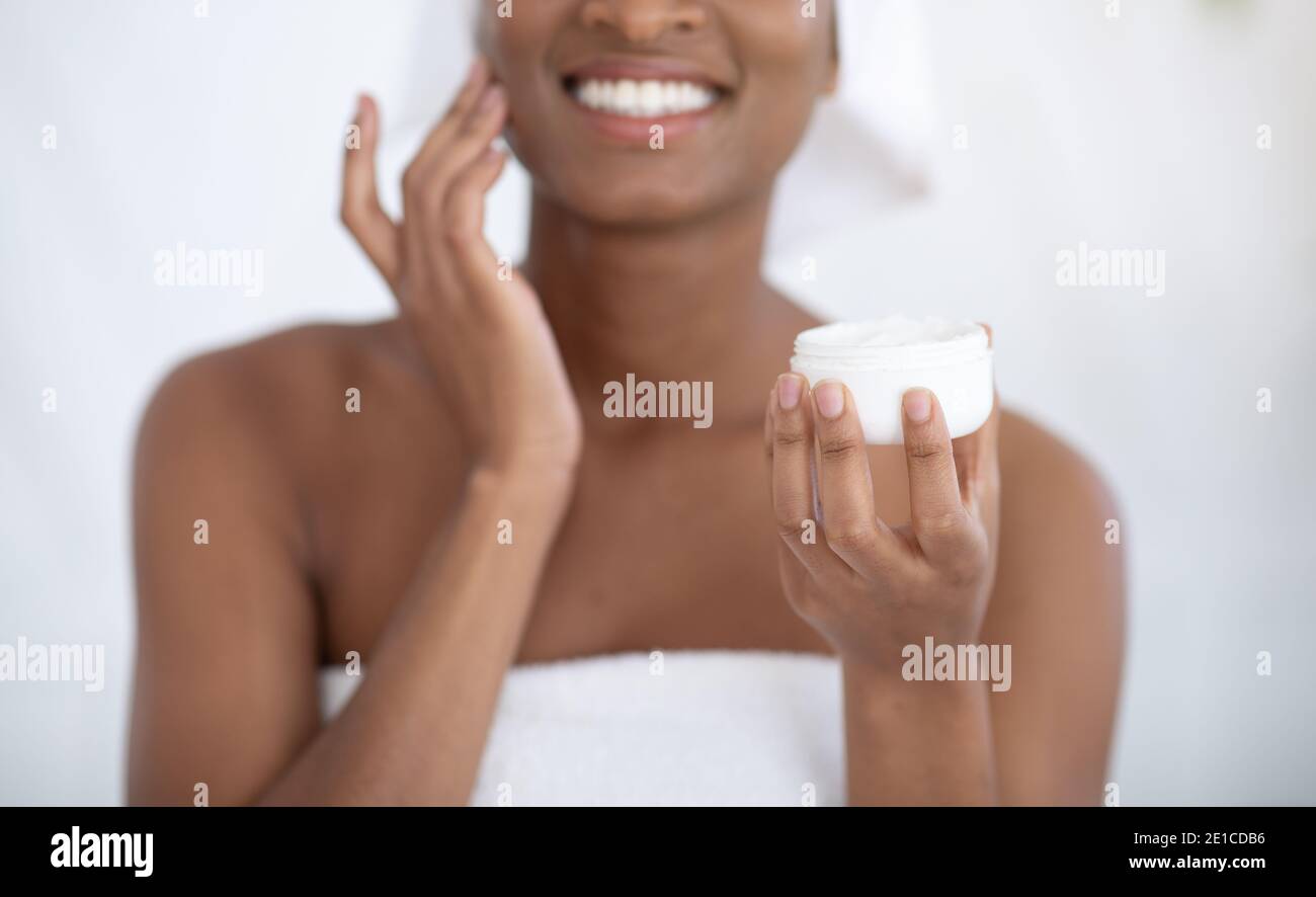 Skin care at home, anti aging cream advertisement and beauty blog Stock ...