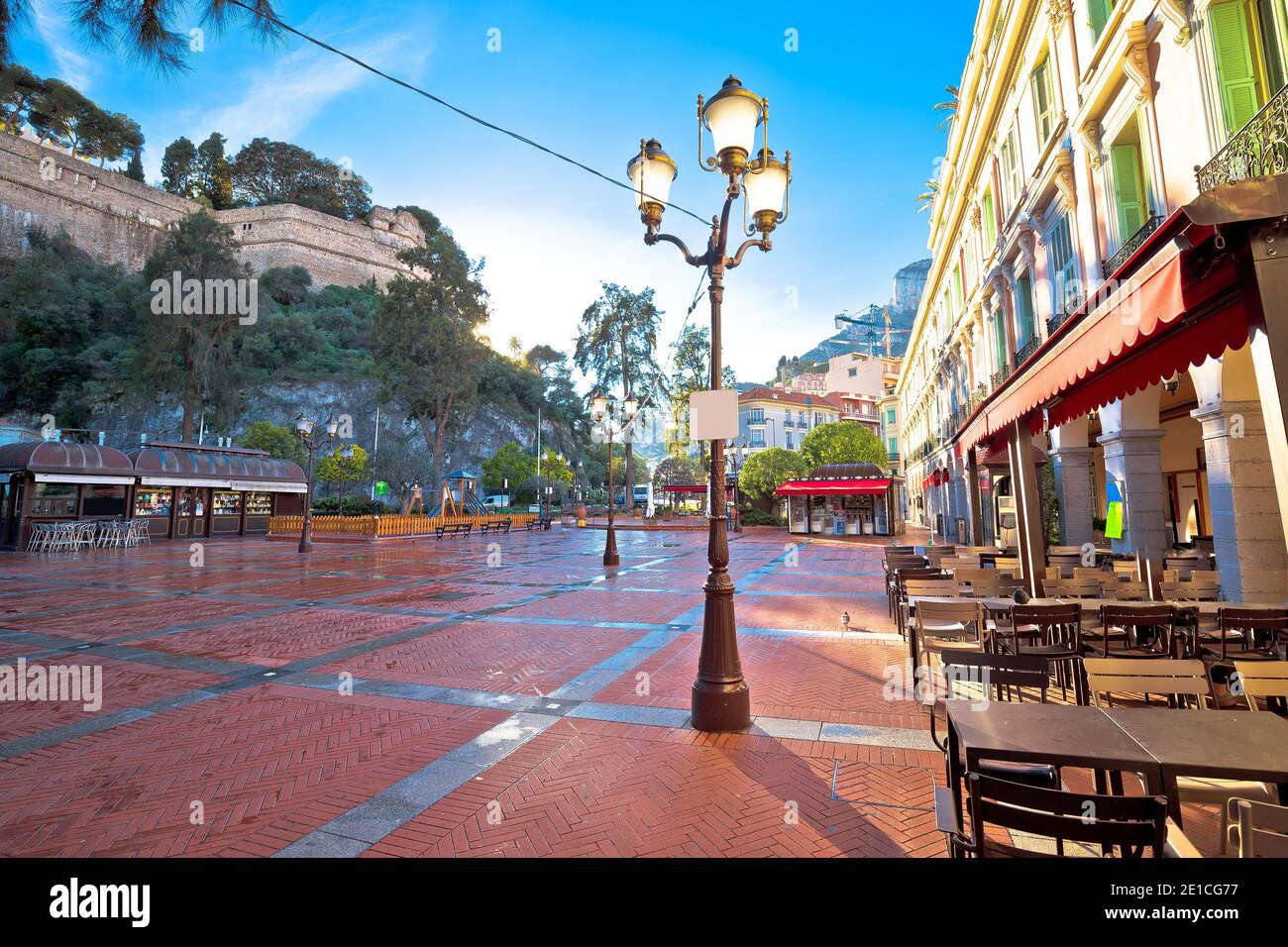 Monaco Place d Armes square and architecture view, Principality of ...