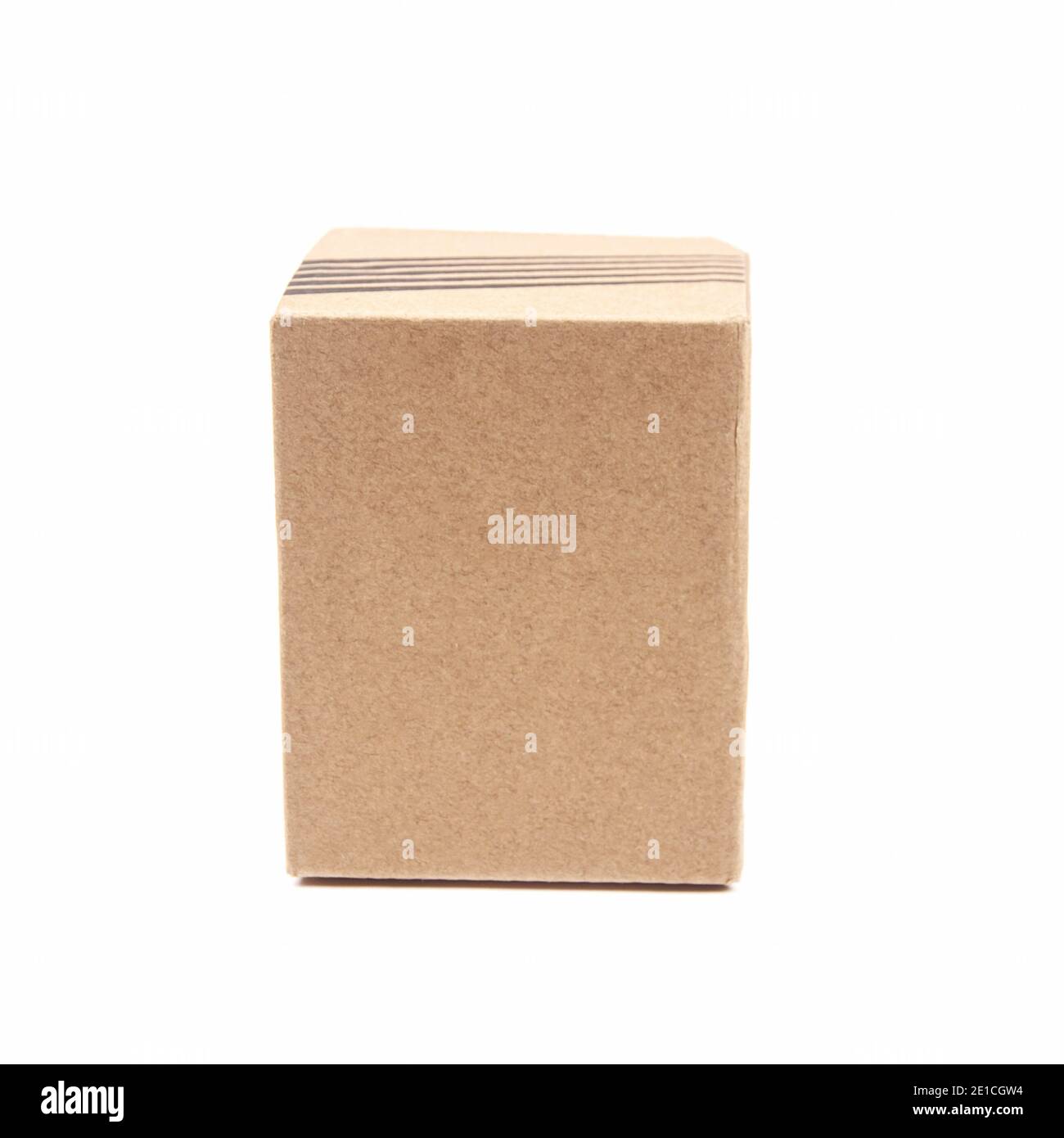 Square cardboard box isolated on white background. Close-up Stock Photo ...