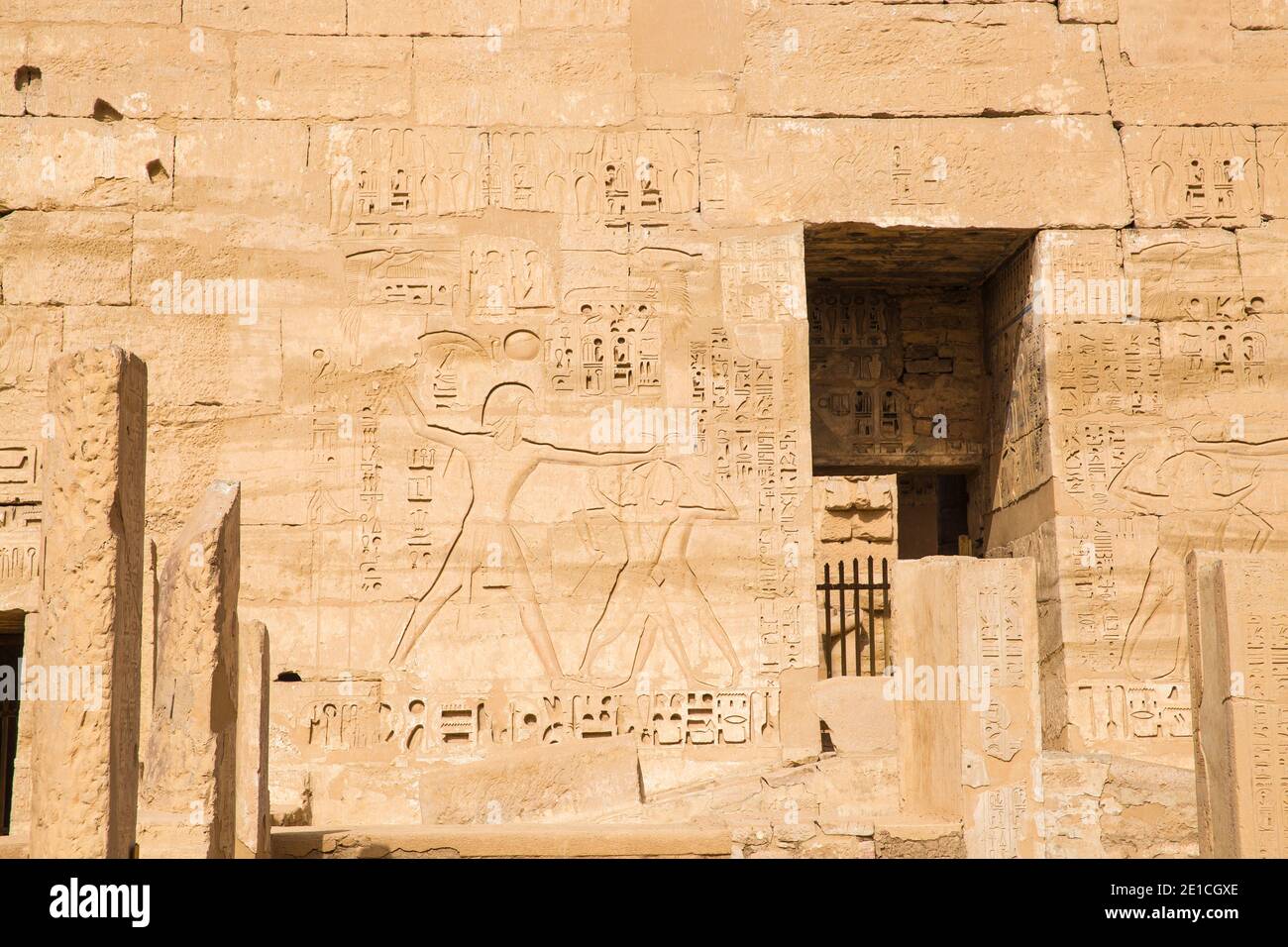 Egypt, Luxor, West Bank, The temple of Ramesses 111 at Medinet Habu ...