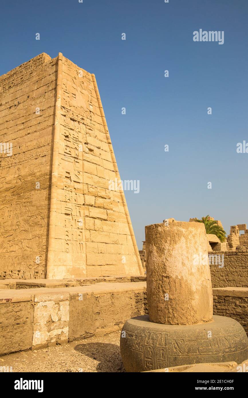 Egypt, Luxor, West Bank, The temple of Ramesses 111 at Medinet Habu ...