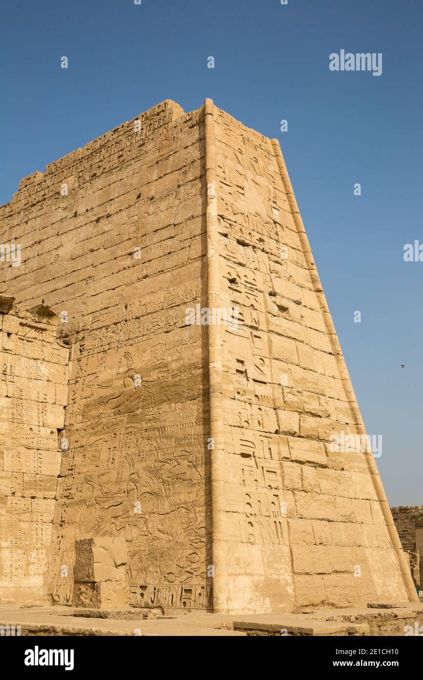 Egypt, Luxor, West Bank, The temple of Ramesses 111 at Medinet Habu ...