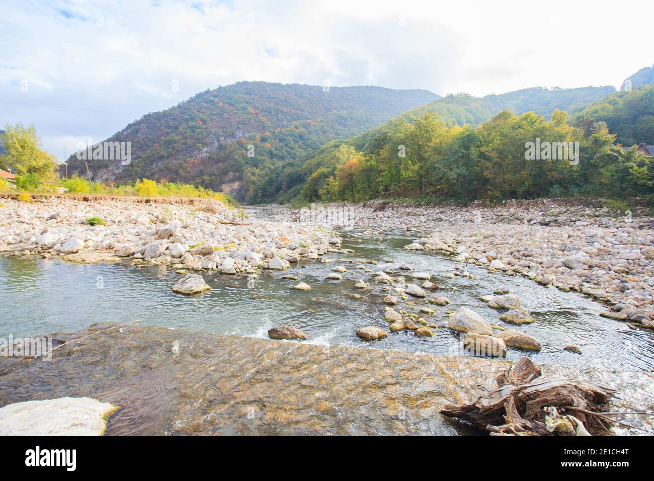 Beautiful nature mountain landscape view. West Morava river valley.The ...
