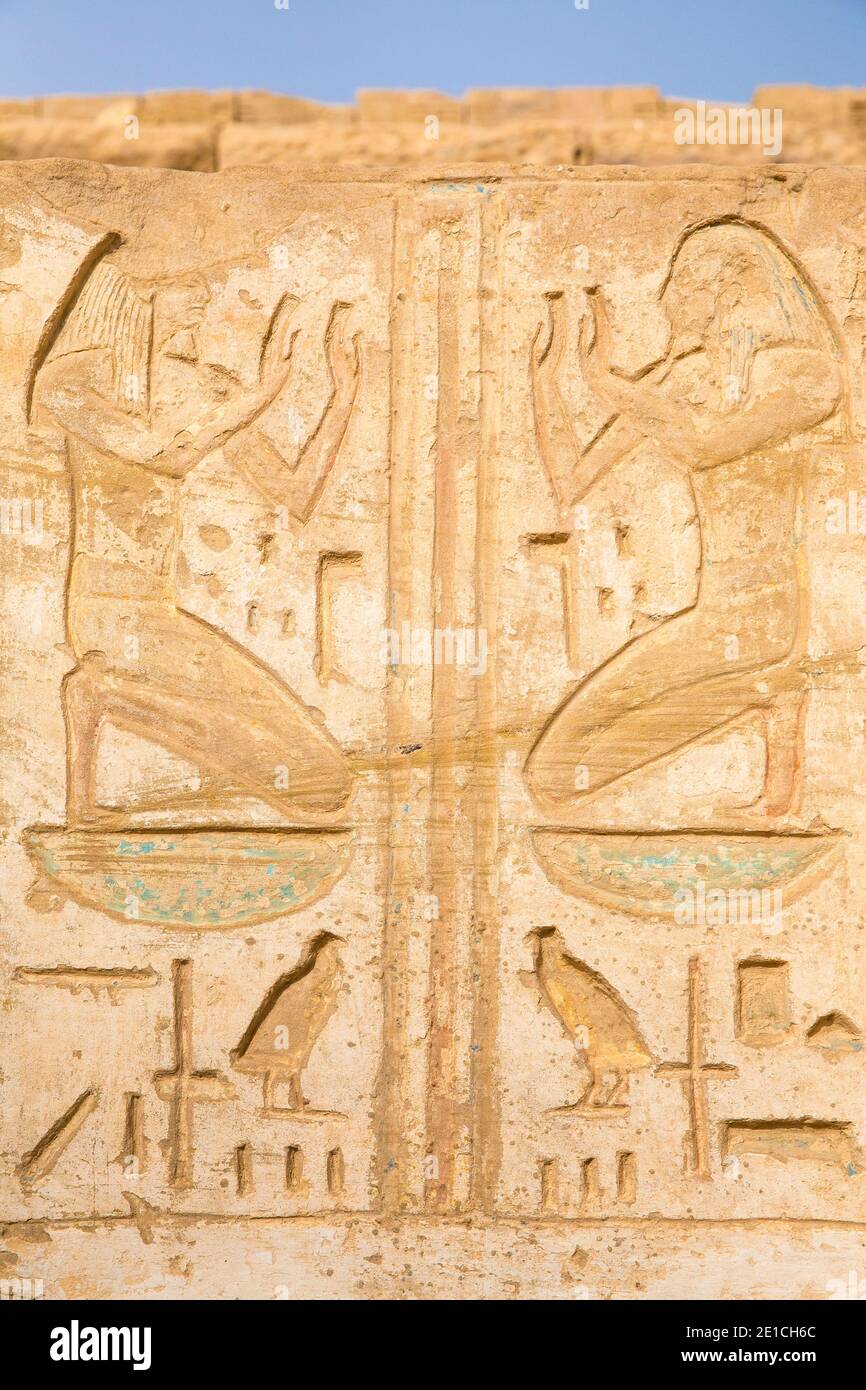 Egypt, Luxor, West Bank, The temple of Ramesses 111 at Medinet Habu ...