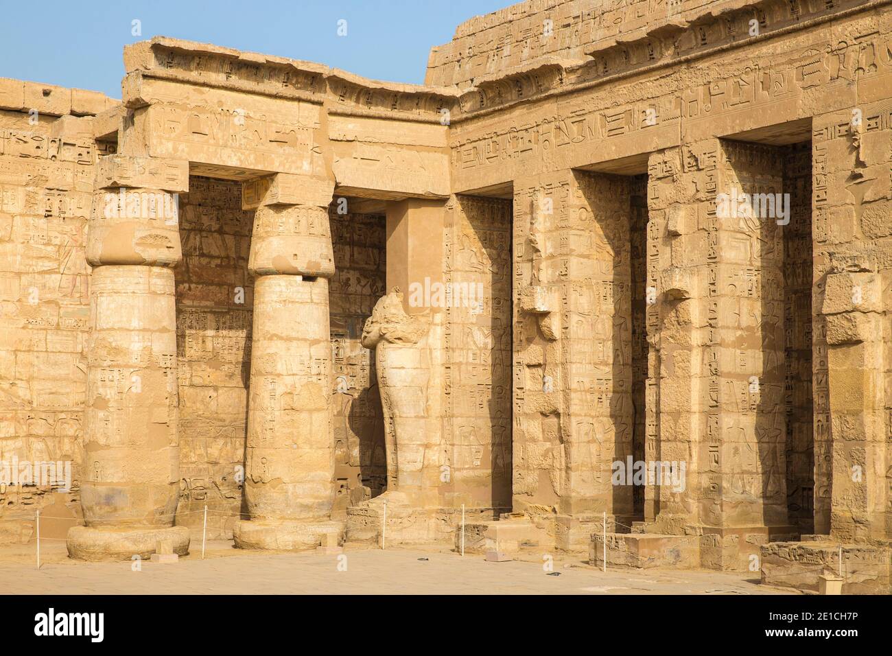 Egypt, Luxor, West Bank, The temple of Ramesses 111 at Medinet Habu ...