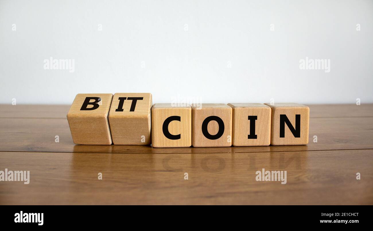 Bitcoin symbol. Turned wooden cubes and changed the word 'coin' to ...
