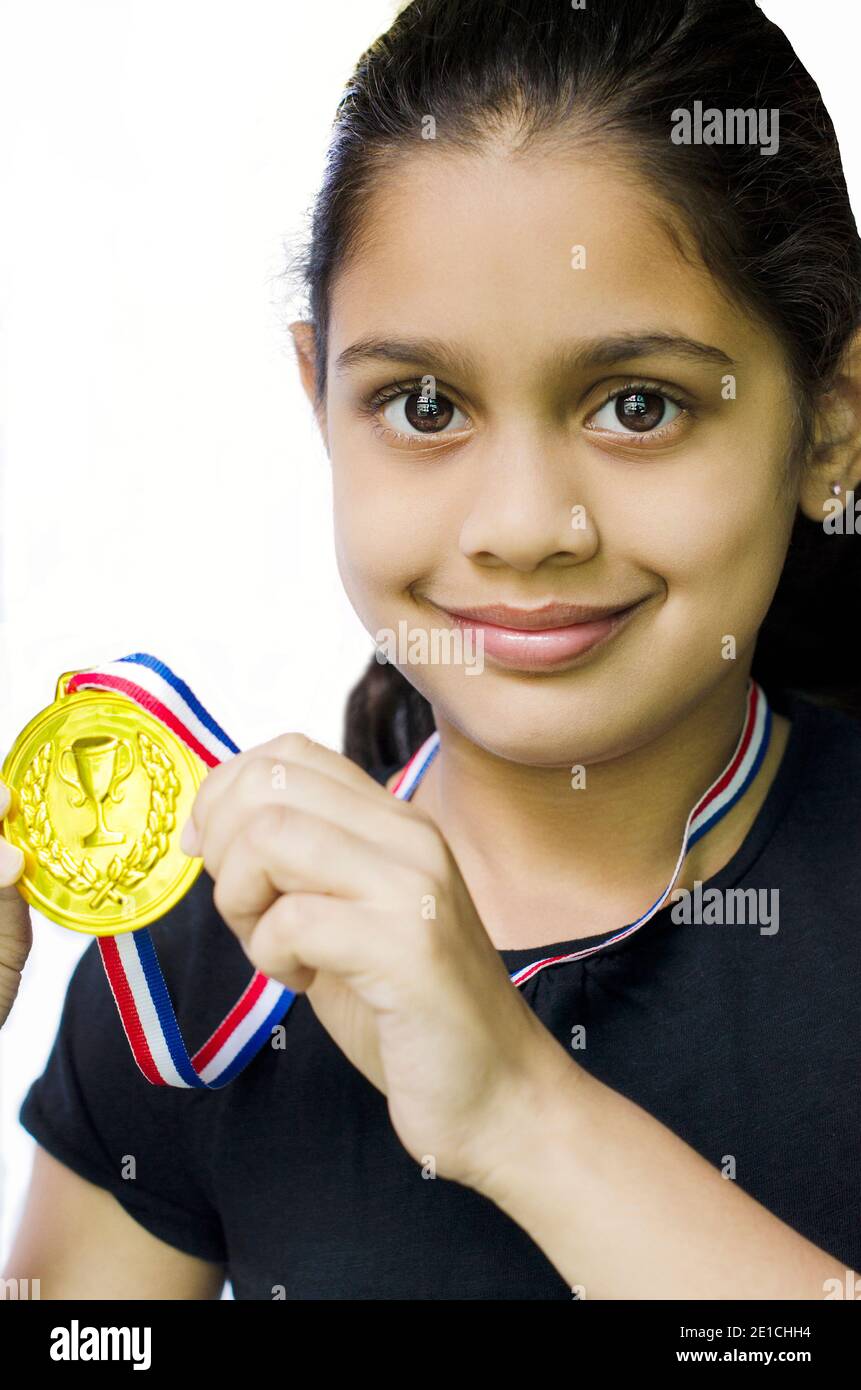 Indian girl gold medal hi-res stock photography and images - Alamy