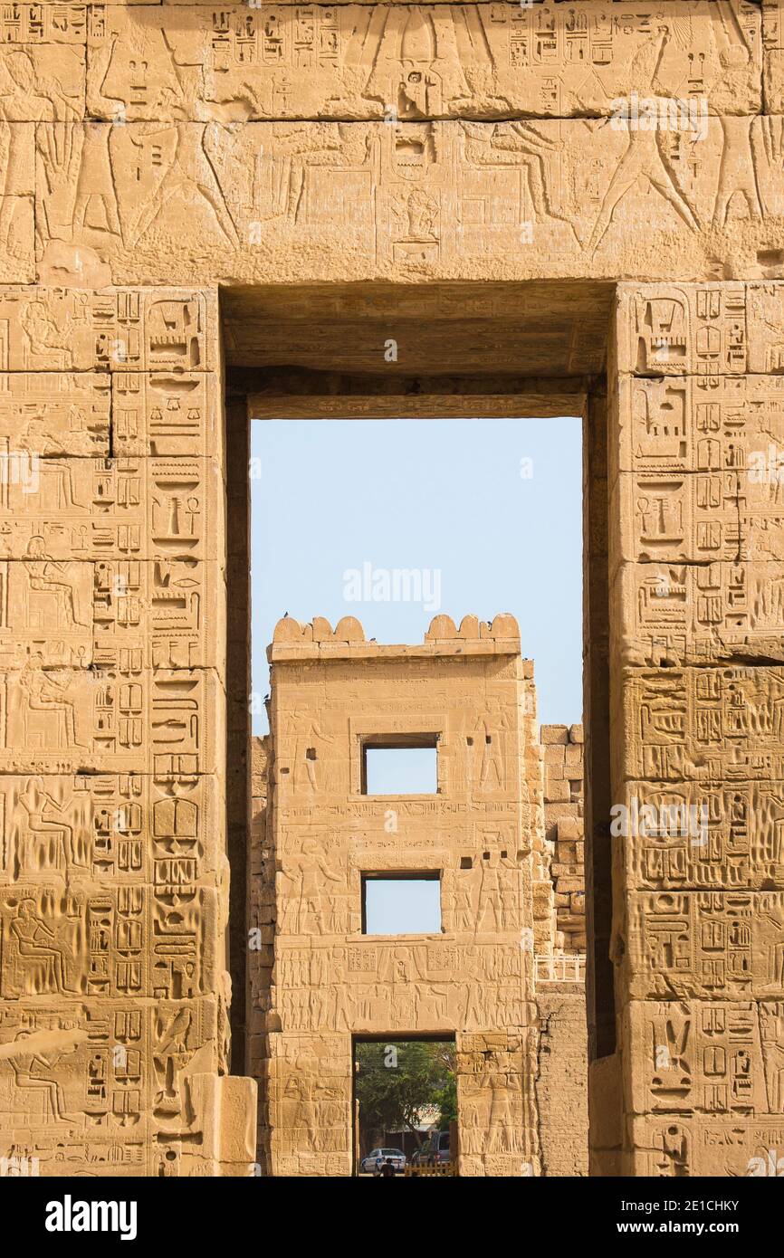 Egypt, Luxor, West Bank, The temple of Ramesses 111 at Medinet Habu,The ...