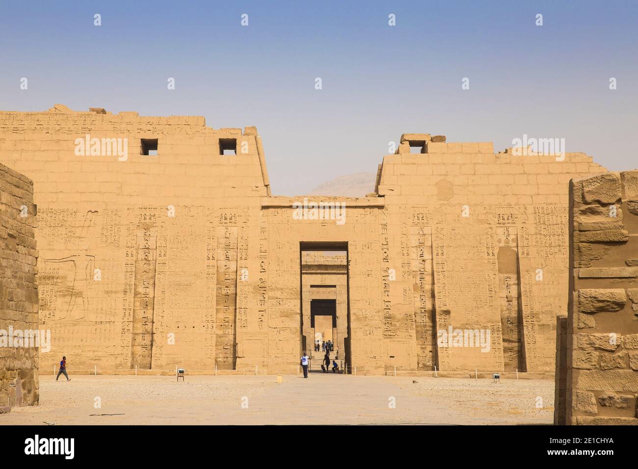 Egypt, Luxor, West Bank, The temple of Ramesses 111 at Medinet Habu ...