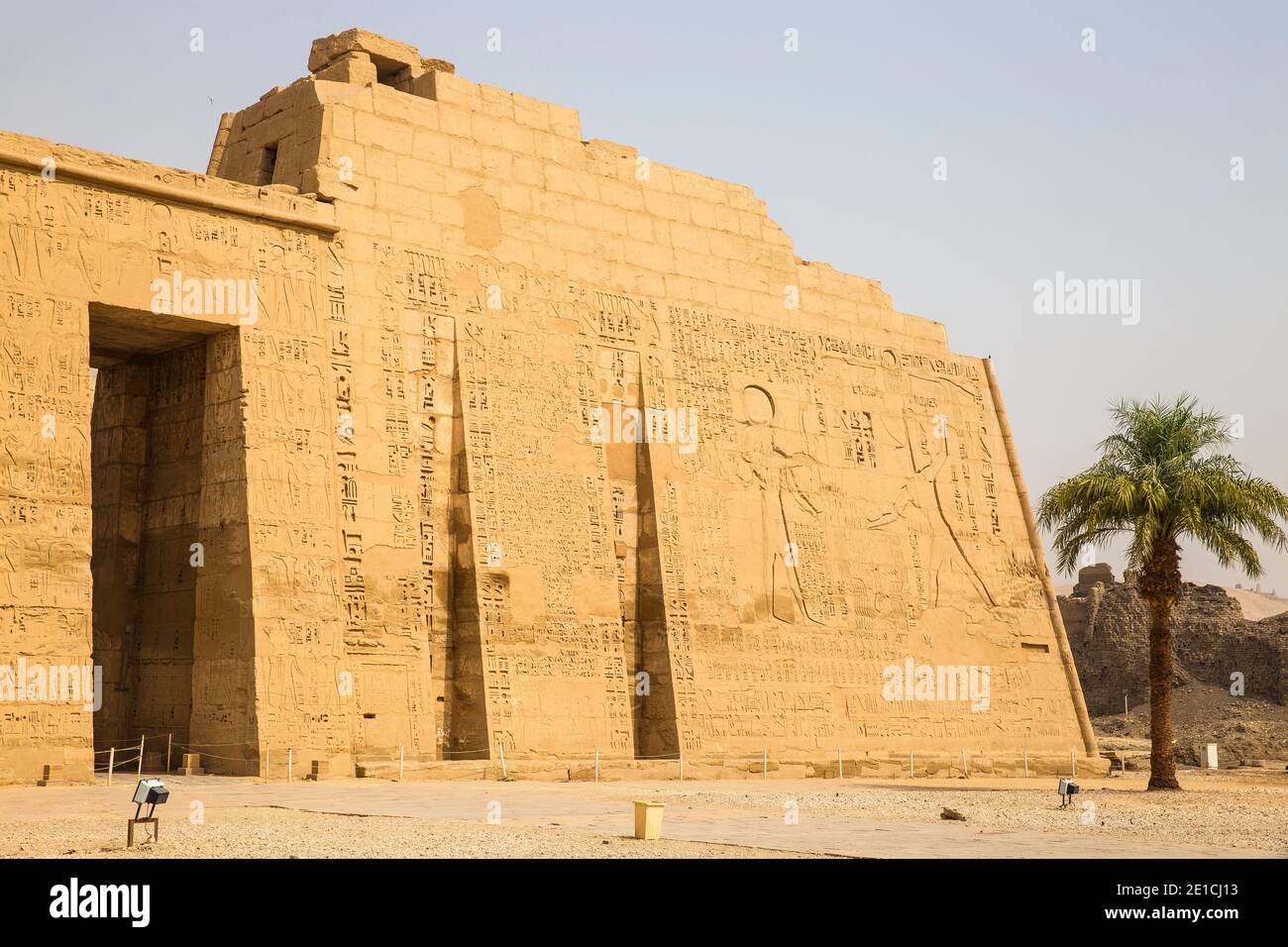 Egypt, Luxor, West Bank, The temple of Ramesses 111 at Medinet Habu ...