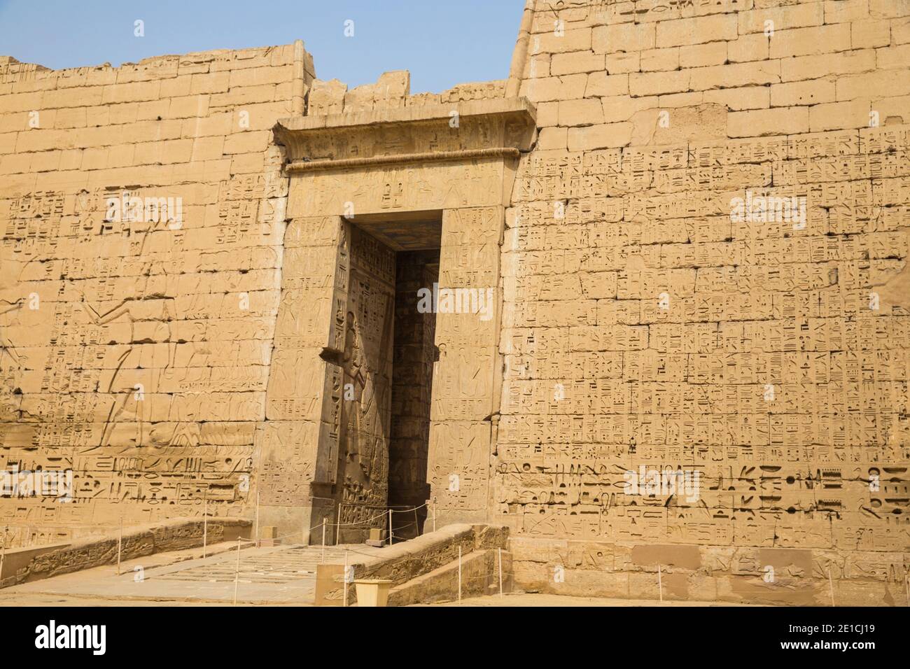 Egypt, Luxor, West Bank, The temple of Ramesses 111 at Medinet Habu ...