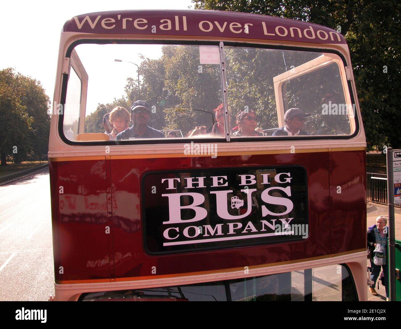 The big bus company Tourists in open air on red double decker bus Stock ...