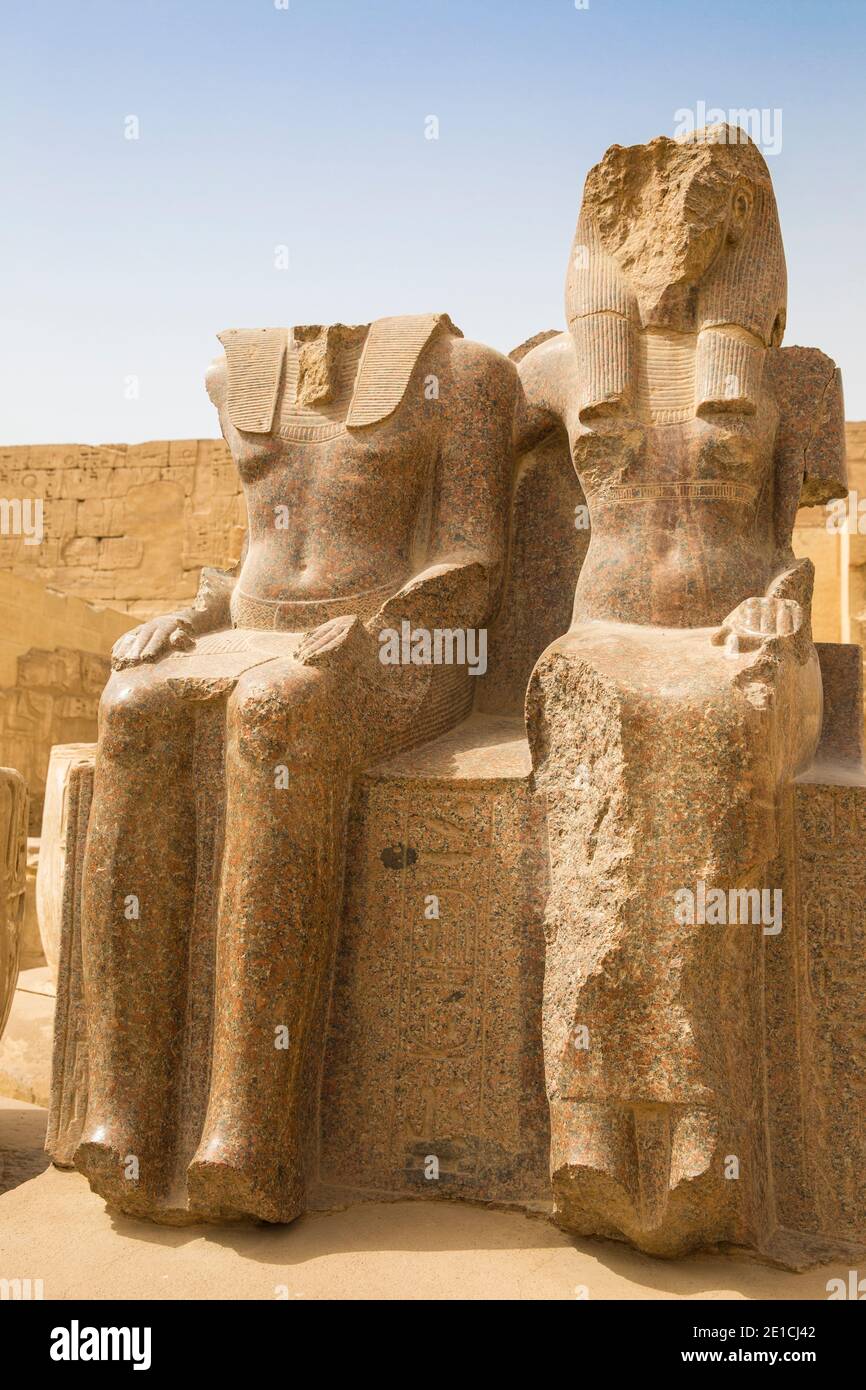 Egypt, Luxor, West Bank, The temple of Ramesses 111 at Medinet Habu ...
