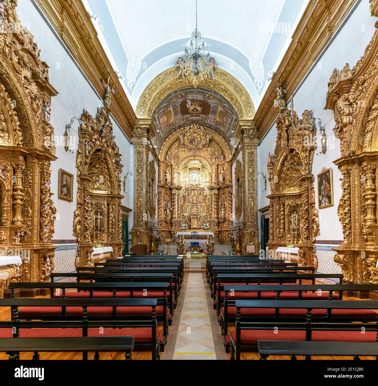 Faro, Portugal - 31 December 2020: view of the interior of the Igreja ...