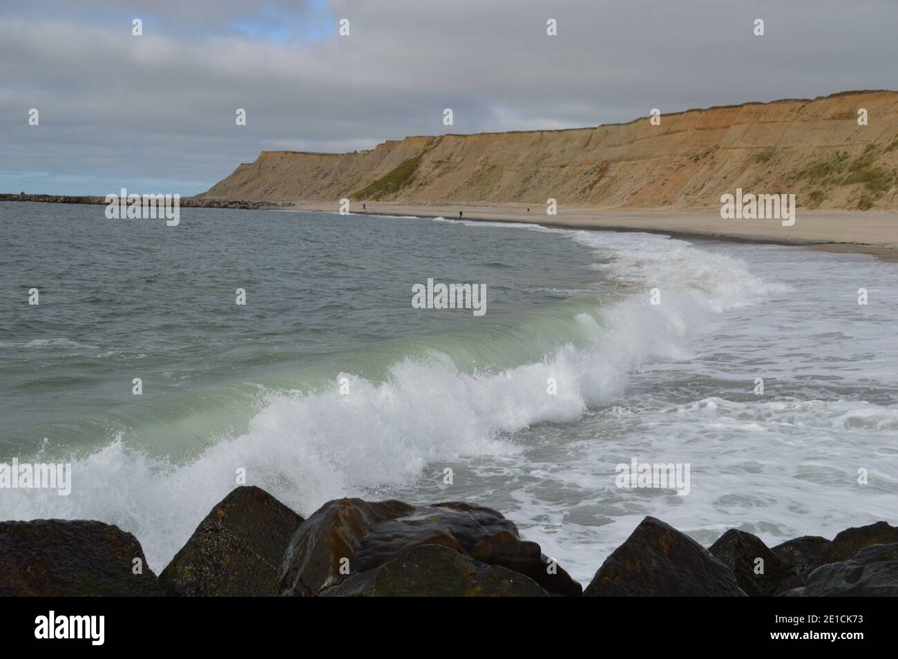 Beach With Cliffs In Bovbjerg, Denmark Stock Photo - Alamy
